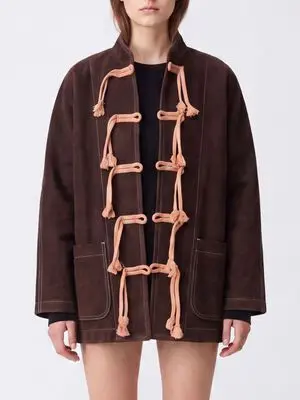 UMA WANG Short Wool Jacket With High Neck And Toggle Closure - Brown