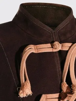 UMA WANG Short Wool Jacket With High Neck And Toggle Closure