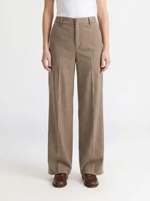 PT TORINO Mid-rise Wool Wide-leg Pants - Beige