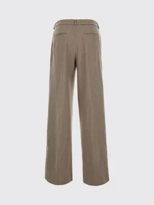 PT TORINO Mid-rise Wool Wide-leg Pants - Beige