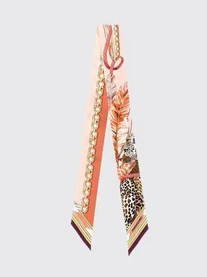 FERRAGAMO Silk Bandeau Scarf With Gancini Graphic Print - Pink