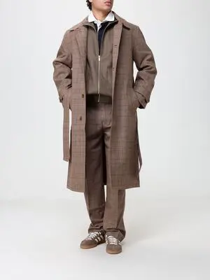 Drole De Monsieur High Neck Virgin Wool Bomber Jacket With Embroidered Logo - Brown