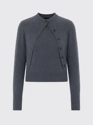 Pinko Pure Wool Crewneck Sweater With Long Sleeves And Ribbed Trim - Grey
