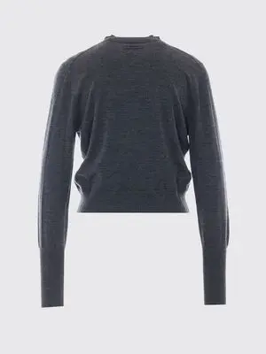 Pinko Pure Wool Crewneck Sweater With Long Sleeves And Ribbed Trim - Grey