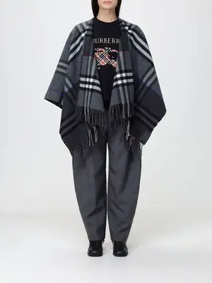 Burberry Asymmetric Vintage Check Cashmere And Wool Cape