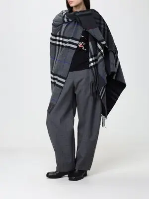 Burberry Asymmetric Vintage Check Cashmere And Wool Cape
