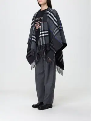 Burberry Asymmetric Vintage Check Cashmere And Wool Cape