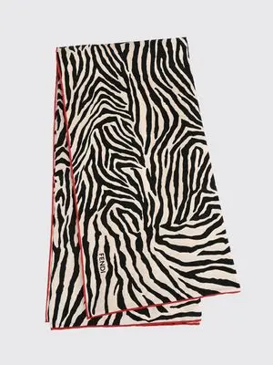 Fendi Zebra Animalier Print Silk Square Scarf - Red