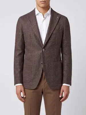 Tagliatore Double-breasted Virgin Wool And Silk Blazer With Peak Lapels