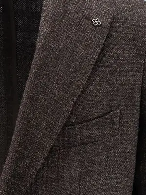 Tagliatore Double-breasted Virgin Wool And Silk Blazer With Peak Lapels
