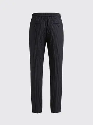 Dolce & Gabbana Pin Virgin Wool Pants With Drawstring Waist