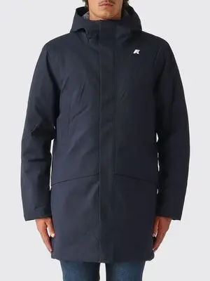K-WAY Knee-length Waterproof Parka With Hood And Primaloft® Padding - Navy