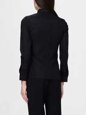 Max Mara Slim Fit Stretch Cotton Shirt With Concealed Placket - Black