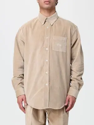 Drole De Monsieur Graphic Print Corduroy Shirt