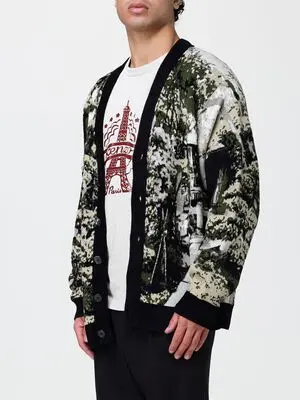 Kenzo V-neck Cardigan In A Wool Blend With An All-over Graphic Print