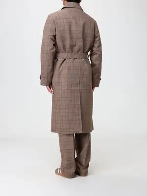 Drole De Monsieur Prince Of Wales Check Trench Coat In A Wool Blend