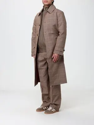 Drole De Monsieur Prince Of Wales Check Trench Coat In A Wool Blend