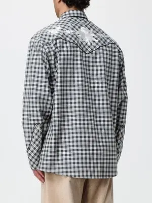 Kenzo Western-style Gingham Check Shirt In Cotton With Embroidery