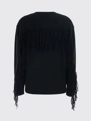 PAROSH P.a.r.o.s.h. Cashmere Crewneck Sweater With Embroidery, Fringes And Dropped Shoulders