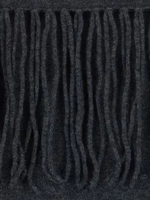 PAROSH P.a.r.o.s.h. Cashmere Crewneck Sweater With Embroidery, Fringes And Dropped Shoulders - Grey