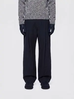 Giorgio Armani Pleated Wide-leg Trousers In Virgin Wool Flannel - Grey