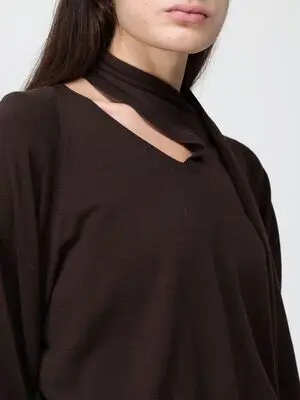 Incotex Relaxed Fit Jersey Top With Scarf Collar And V-neck