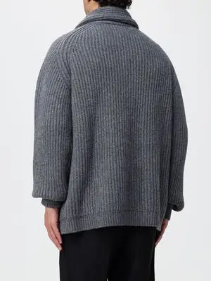 Filson Button-up Shawl Collar Wool Cardigan With Dropped Shoulders - Grey
