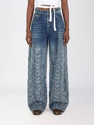 DIESEL® High-waisted Wide-leg Graphic Print Jeans With Five Pockets