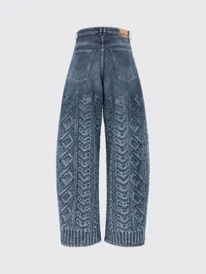 DIESEL® High-waisted Wide-leg Graphic Print Jeans With Five Pockets