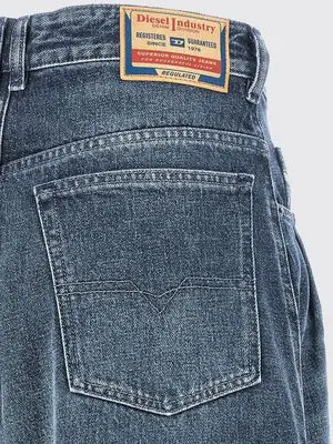 DIESEL® High-waisted Wide-leg Graphic Print Jeans With Five Pockets