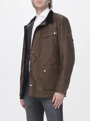 BARBOUR INTERNATIONAL Duke High Neck Waxed Cotton Jacket With Patch Pockets