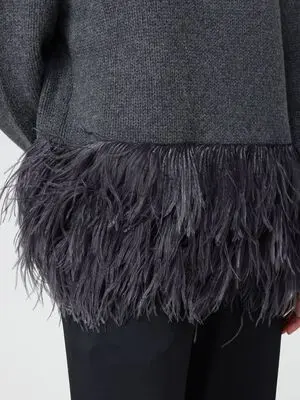 Fabiana Filippi Feather-embellished Alpaca Wool Turtleneck