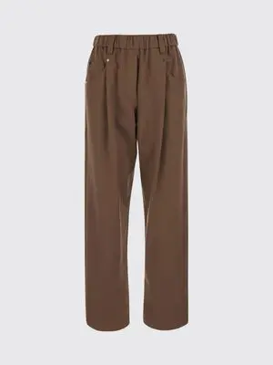 Brunello Cucinelli Wide Leg Viscose And Silk Pants With Monili Detail - Brown