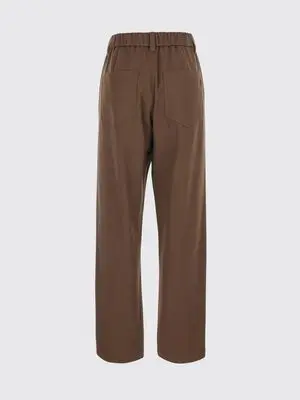 Brunello Cucinelli Wide Leg Viscose And Silk Pants With Monili Detail - Brown