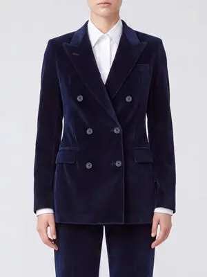 Tagliatore Double-breasted Wool And Cashmere Velvet Blazer With Peak Lapels