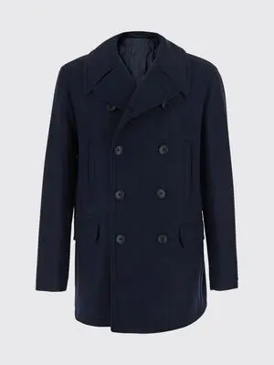 Tagliatore Double-breasted Knee-length Wool Coat With Cuff Straps - Blue