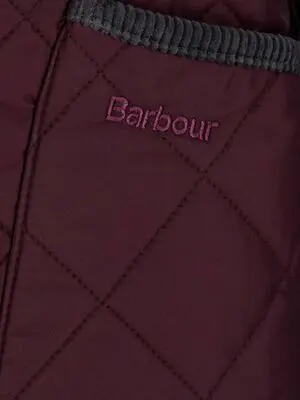 Barbour Short Quilted Waterproof Cotton Jacket With A Velvet Collar - Burgundy