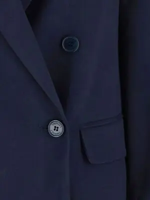TWINSET Double-breasted Viscose Blend Blazer With Peak Lapels - Blue