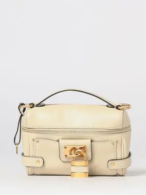 Chloé Paddington Mini Smooth Leather Handbag With Padlock And Strap - Ecru