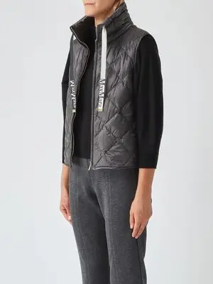 Max Mara Tregic High-neck Quilted Nylon Padded Gilet - Charcoal