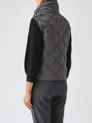 Max Mara Tregic High-neck Quilted Nylon Padded Gilet - Charcoal