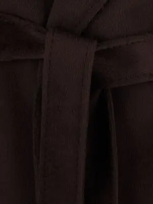 Elisabetta Franchi Long Robe Coat In Pure Wool With A Waist Belt