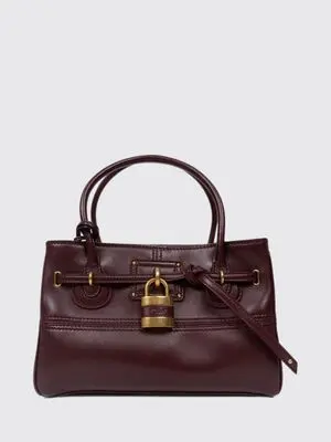 Chloé Paddington Handbag In Calf Leather With Padlock And Removable Shoulder Strap - Red