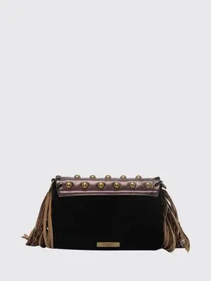Kurt Geiger Oxford Animal Print Leather Mini Shoulder Bag With Studs And Fringes