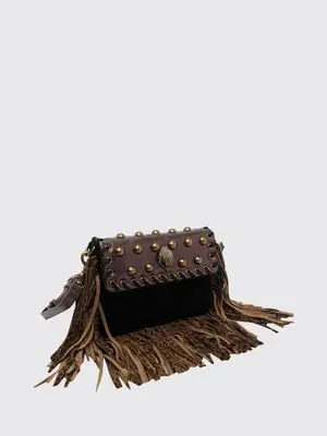 Kurt Geiger Oxford Animal Print Leather Mini Shoulder Bag With Studs And Fringes
