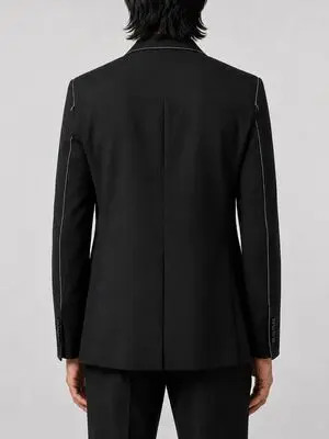 Philipp Plein Single-breasted Virgin Wool Blazer With Contrast Piping