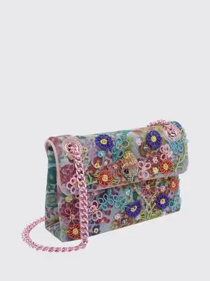 Kurt Geiger Kensington Mini Denim Bag With Floral Embroidery