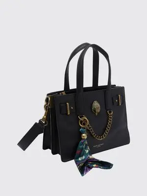 Kurt Geiger Sloane Embroidered Logo Calfskin Tote Bag - Black