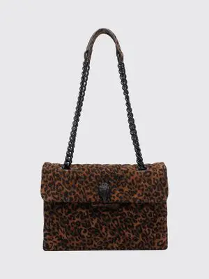 Kurt Geiger Kensington Animalier Quilted Suede Shoulder Bag