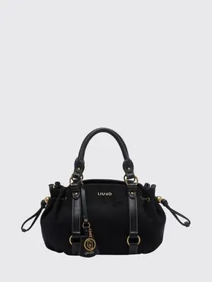 Liu Jo Gerona Handbag In Suede-effect Synthetic Leather With Charm - Black